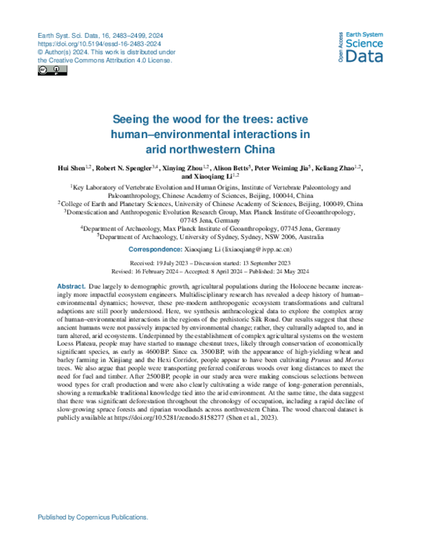 (PDF) Seeing the wood for the trees: active human-environmental interactions in arid ...