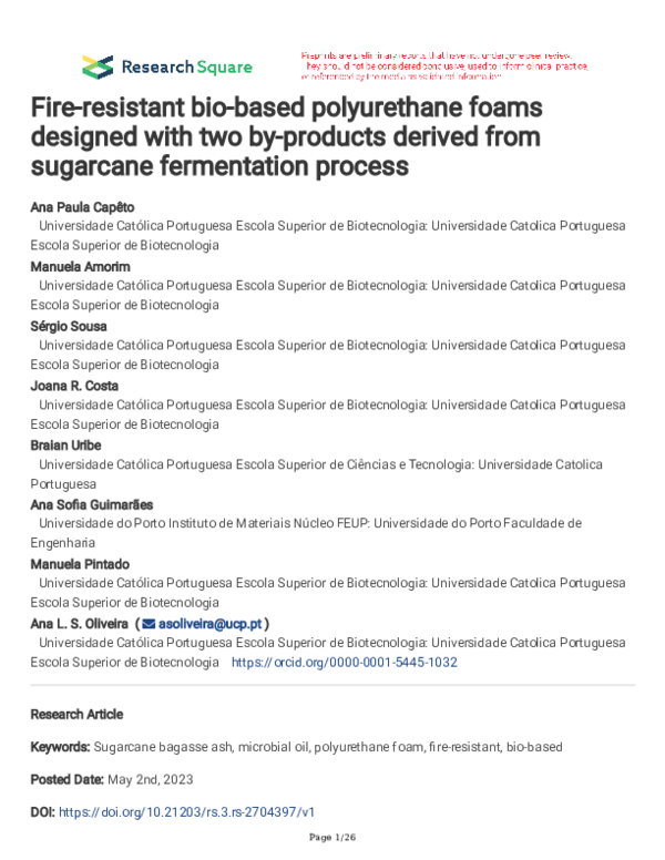(PDF) Fire-resistant bio-based polyurethane foams designed with two by ...