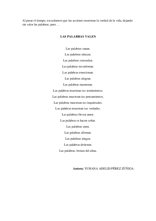 (PDF) POEMA LAS PALABRAS VALEN YAPZ