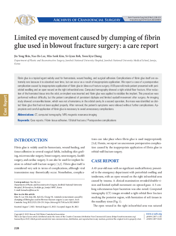 (PDF) Limited eye movement caused by clumping of fibrin glue used in ...