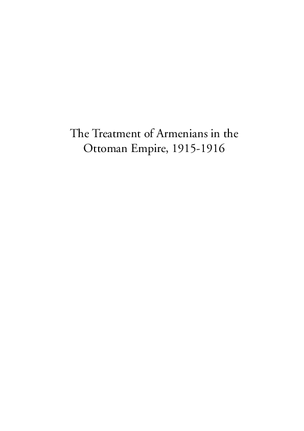 (PDF) The Treatment of Armenians in the Ottoman Empire, 1915-1916 ...