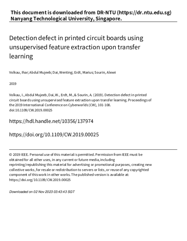(PDF) Detection Defect in Printed Circuit Boards using Unsupervised Feature Extraction Upon ...