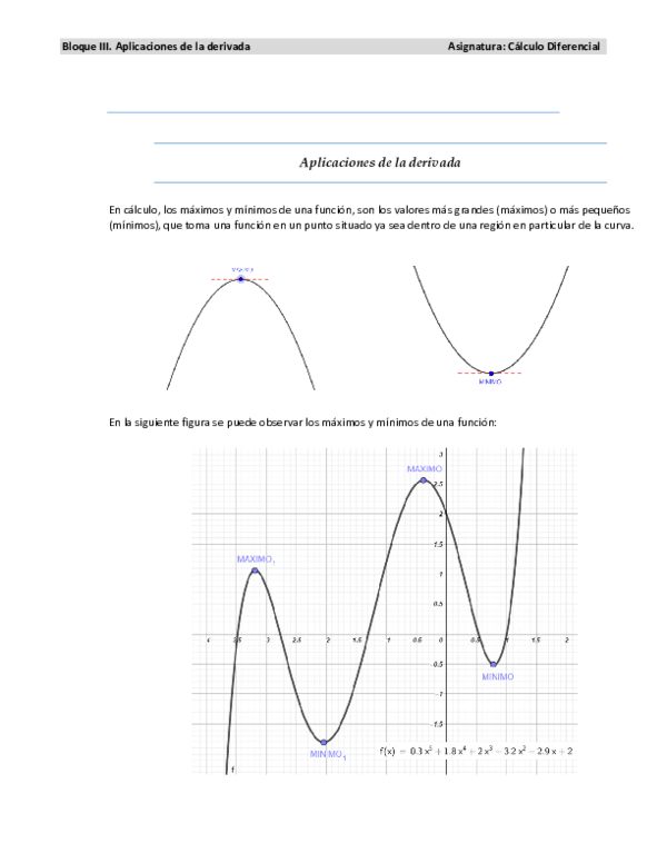 (PDF) APLICACIONES DE LA DERIVADA