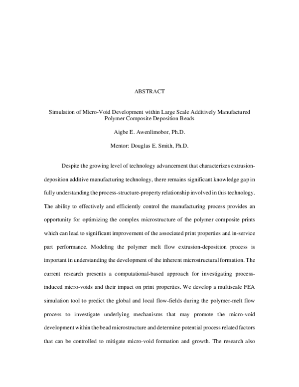 (PDF) Simulation of Micro-Void Development within Large Scale ...