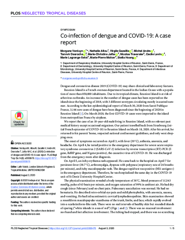 (PDF) Co-infection of dengue and COVID-19: A case report