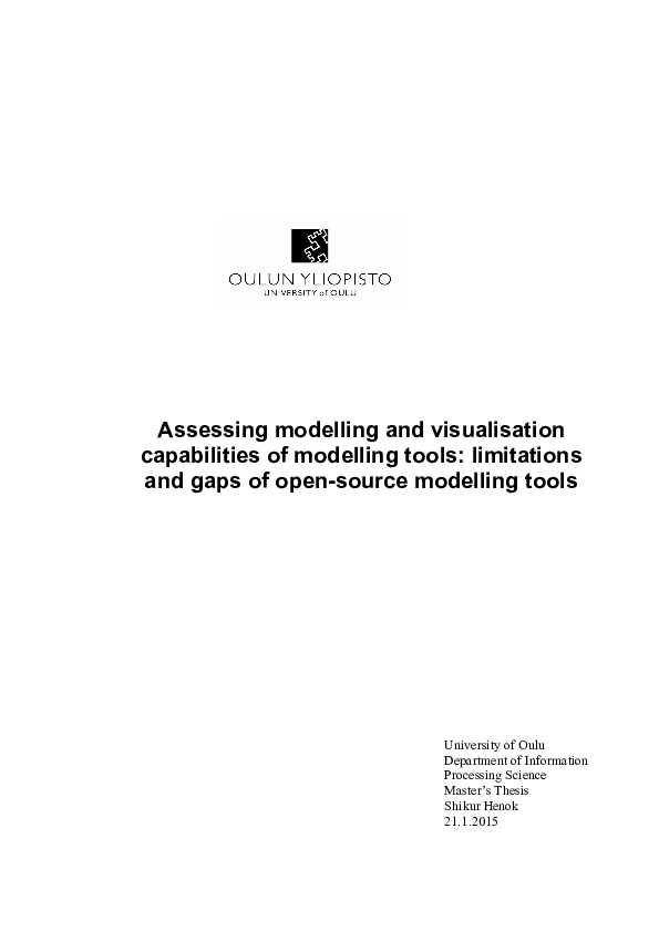 (PDF) Assessing modelling and visualisation capabilities of modelling ...