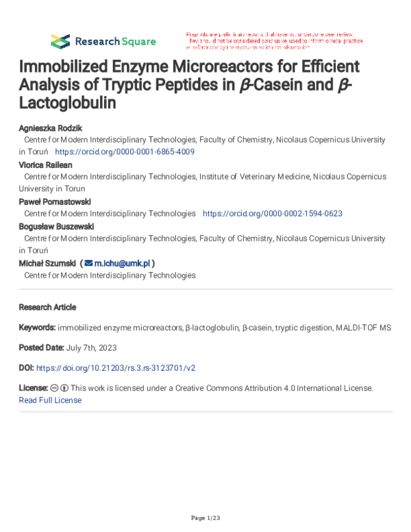 (PDF) Identification of post-translational modifications of milk and whey proteins with ...