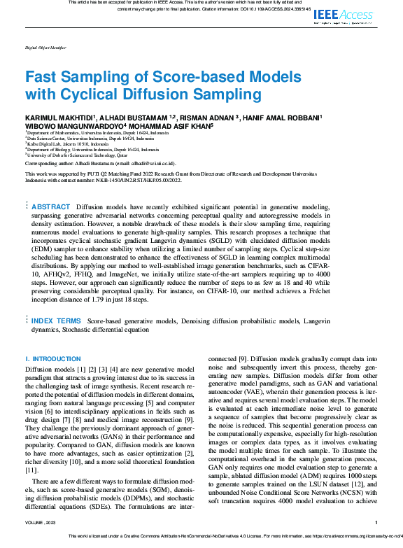 (PDF) Fast Sampling of Score-based Models with Cyclical Diffusion Sampling