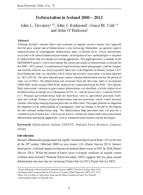 (PDF) Deforestation in Ireland 2000 – 2012