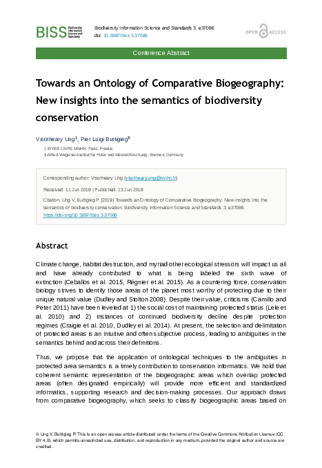 (PDF) Towards an Ontology of Comparative Biogeography: New insights ...