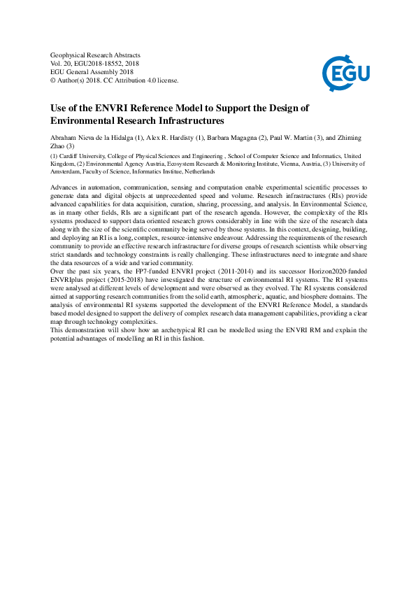 (PDF) Use Of The Envri Reference Model To Support The Design Of ...