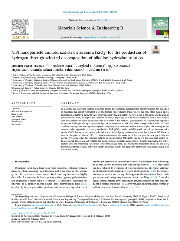 (PDF) NiPt nanoparticle immobilization on zirconia (ZrO 2 ) for the ...