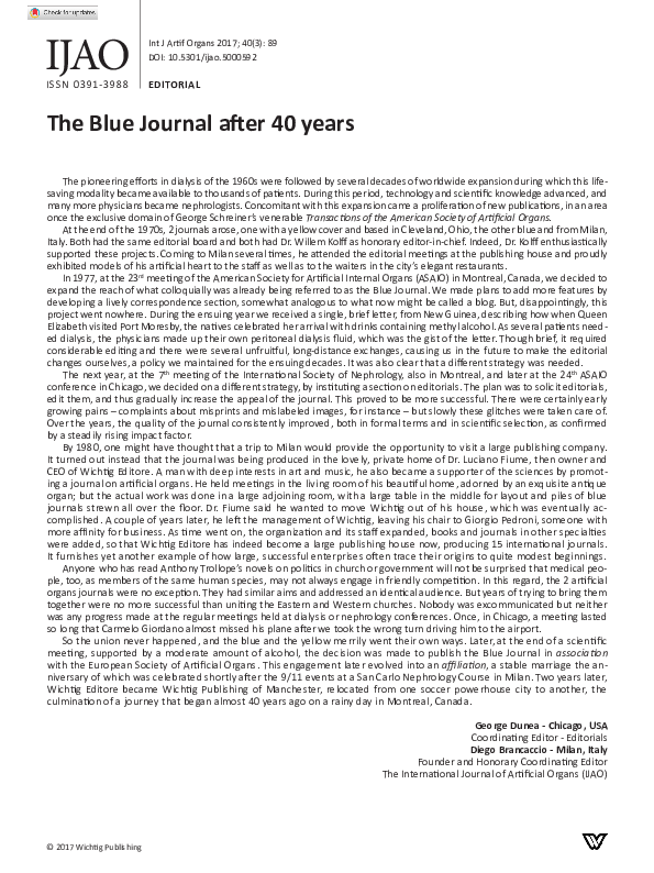 (PDF) The Blue Journal after 40 years