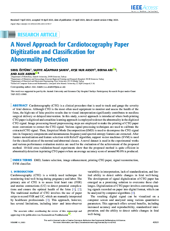 (PDF) A Novel Approach for Cardiotocography Paper Digitization and ...