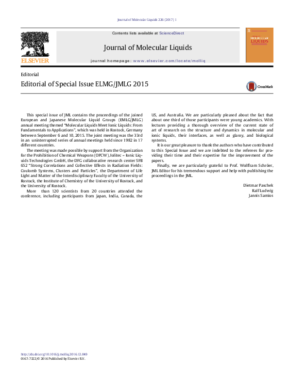 (PDF) Editorial of Special Issue ELMG/JMLG 2015