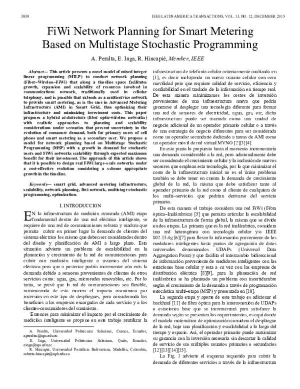 (PDF) FiWi Network Planning for Smart Metering Based on Multistage Stochastic Programming