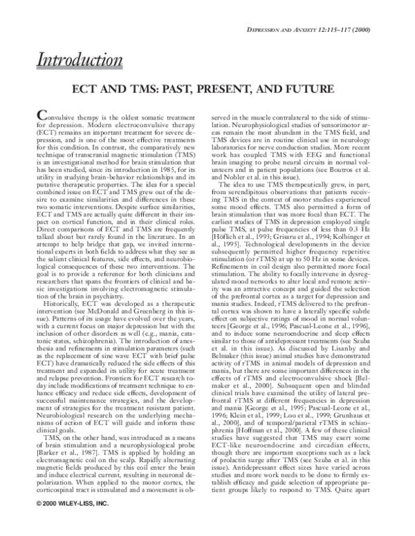 (PDF) ECT and TMS: Past, present, and future