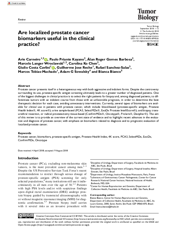 (PDF) Are localized prostate cancer biomarkers useful in the clinical ...