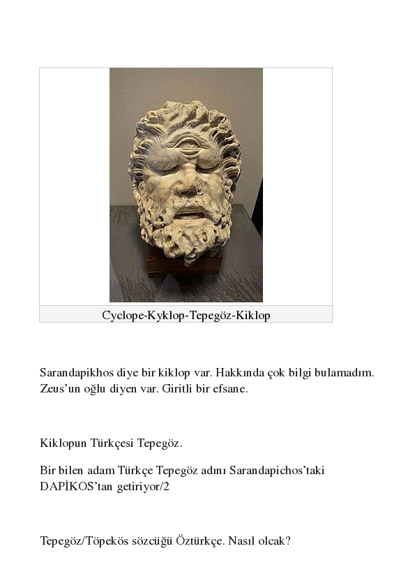 (PDF) Cyclops Sarandapikhos and the origin of his name from Türkic Tepegöz