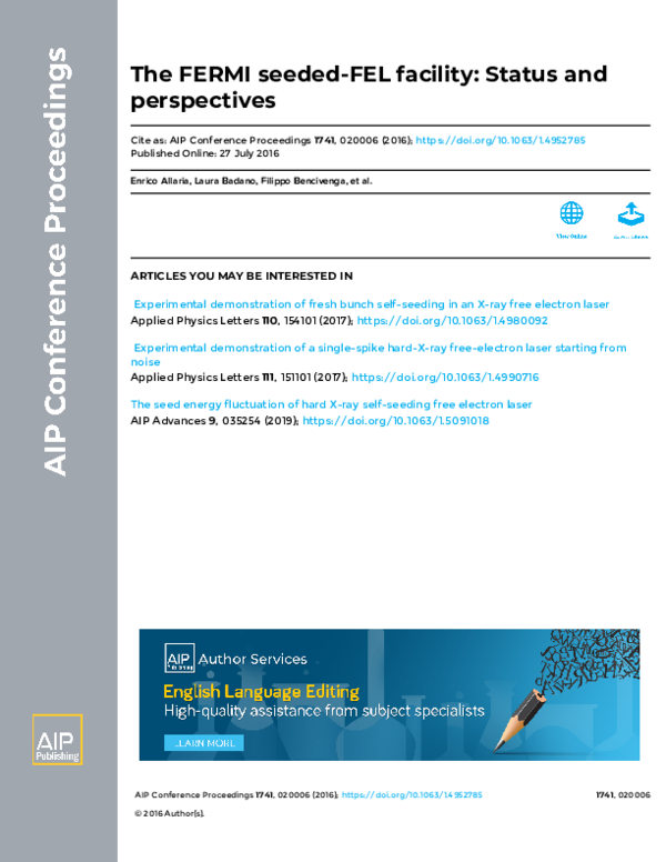 (PDF) The FERMI seeded-FEL facility: Status and perspectives