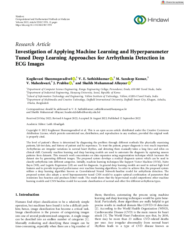 Pdf Investigation Of Applying Machine Learning And Hyperparameter