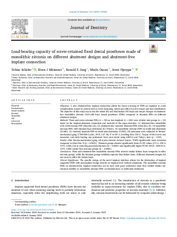 (PDF) Load-bearing capacity of screw-retained fixed dental prostheses ...
