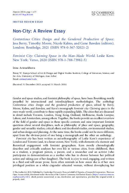 (PDF) Non-City: A Review Essay