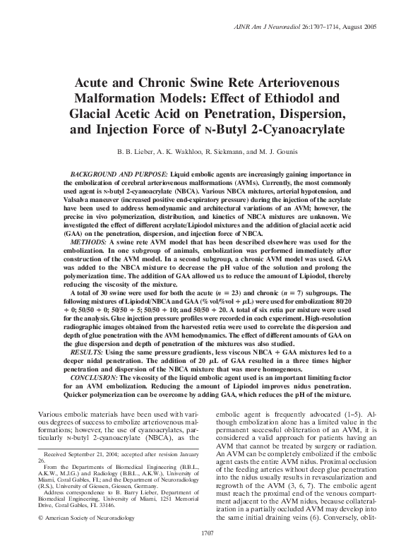 (PDF) Acute and chronic swine rete arteriovenous malformation models ...