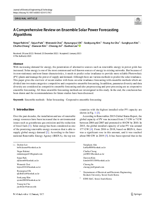 (PDF) A Comprehensive Review on Ensemble Solar Power Forecasting Algorithms