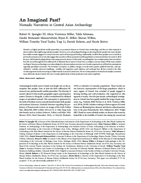 (PDF) An Imagined Past? Nomadic Narratives in Central Asian Archaeology