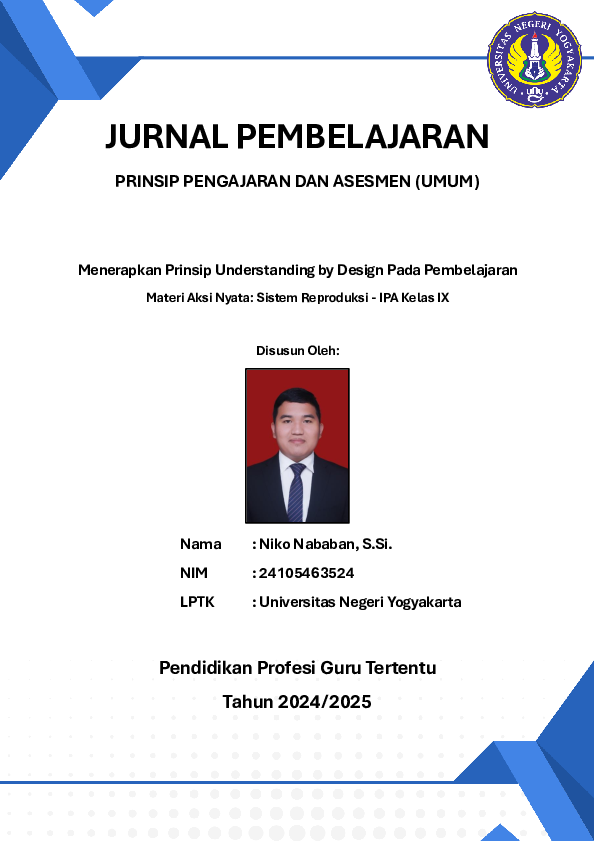 (PDF) JURNAL PEMBELAJARAN: Menerapkan Prinsip Understanding by Design Pada Pembelajaran