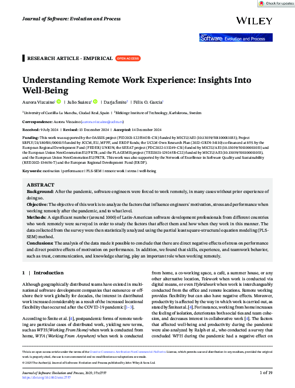 (PDF) Understanding Remote Work Experience: Insights Into Well-Being