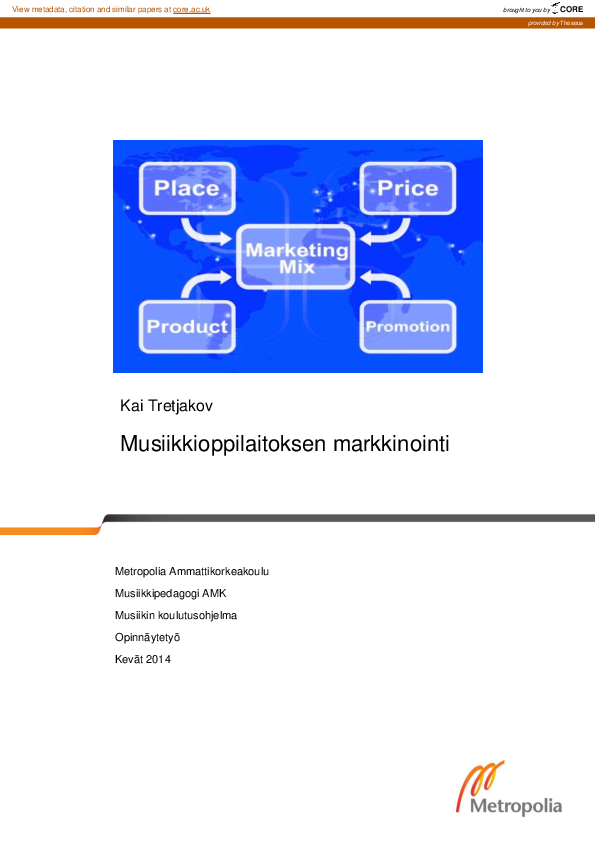 (PDF) Musiikkioppilaitoksen markkinointi