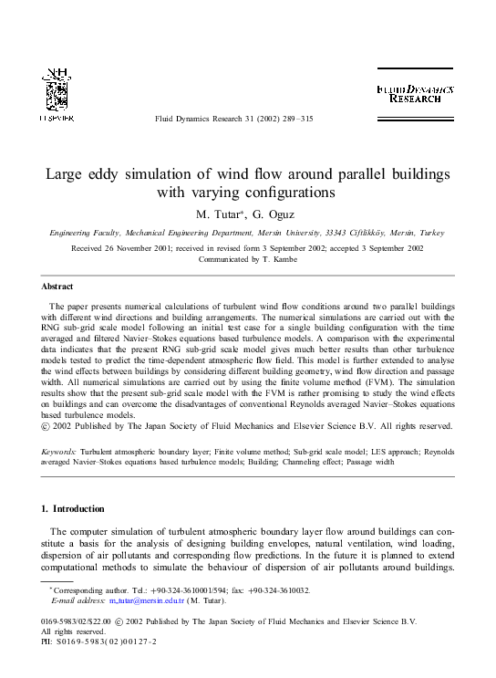 (PDF) Large eddy simulation of wind flow around parallel buildings with varying configurations