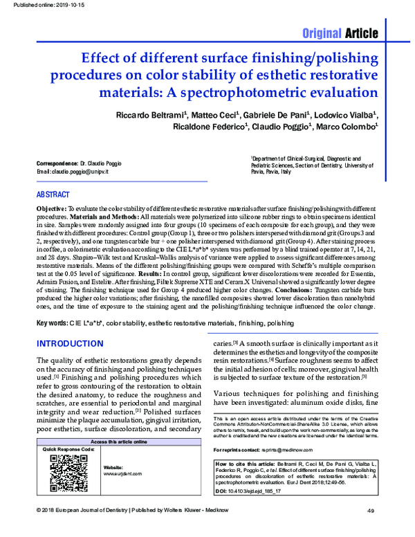 (PDF) Effect of different surface finishing/polishing procedures on ...