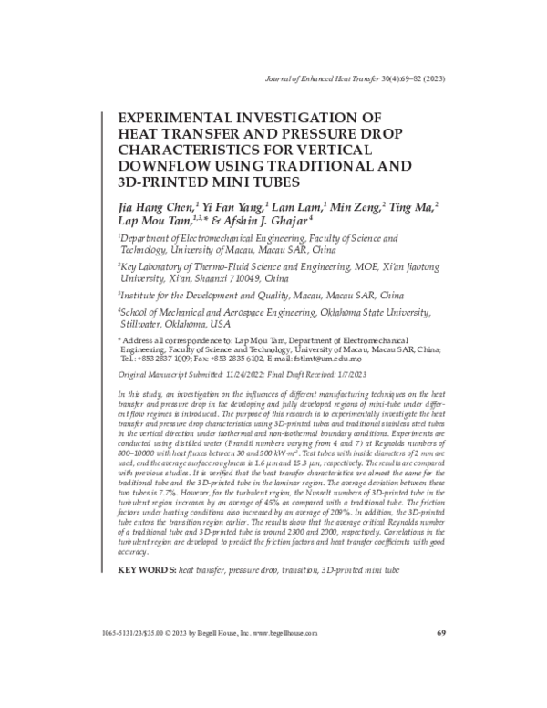(PDF) Experimental Investigation of Heat Transfer and Pressure Drop ...