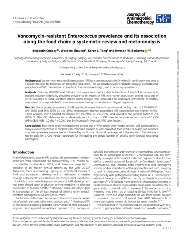 (PDF) Vancomycin-resistant Enterococcus prevalence and its association ...
