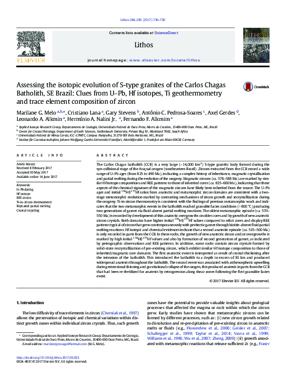 (PDF) Assessing the isotopic evolution of S-type granites of the Carlos ...
