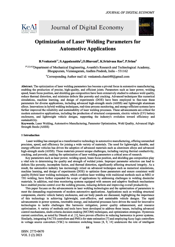 (PDF) optimization of laser welding parameters for automotive applications