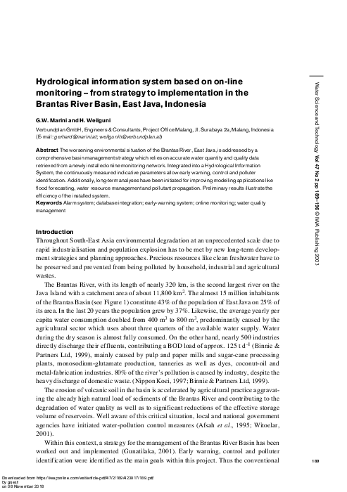 (PDF) Hydrological information system based on on-line monitoring ...