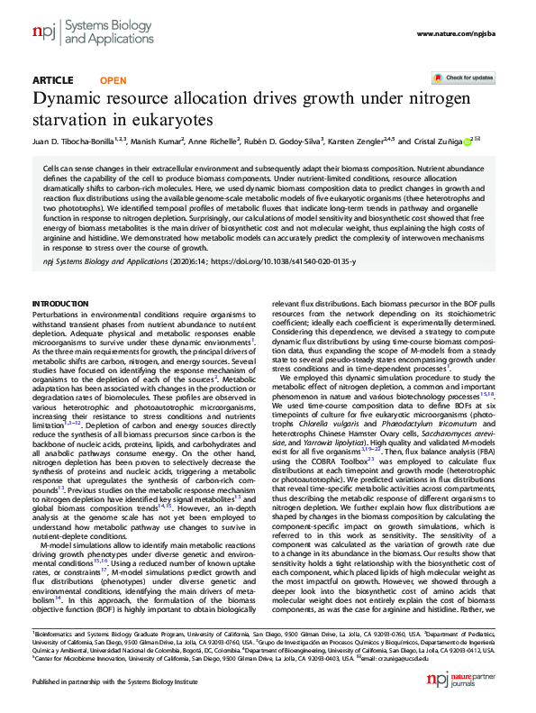 (PDF) Dynamic resource allocation drives growth under nitrogen ...