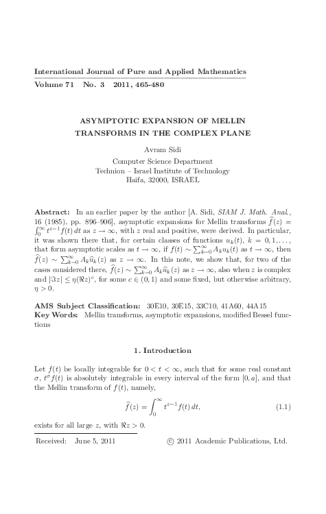 (PDF) Transforms in the Complex Plane