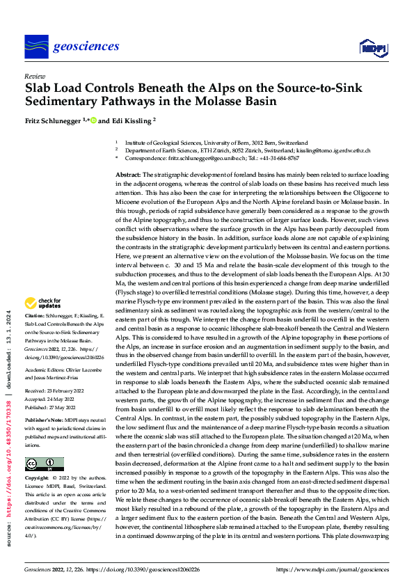 (PDF) Slab load controls beneath the Alps on the source-to-sink ...
