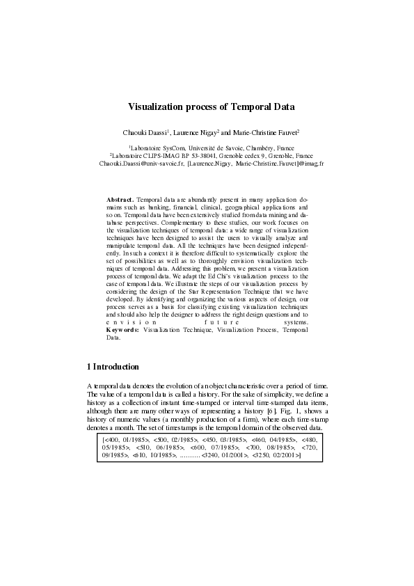 (PDF) Visualization Process of Temporal Data