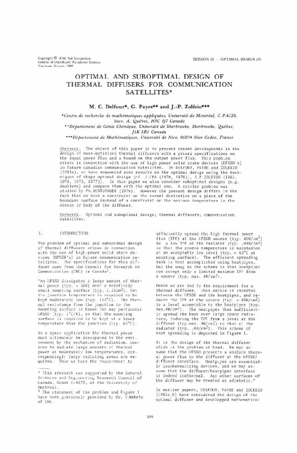 (PDF) Optimal and Suboptimal Design of Thermal Diffusers for ...
