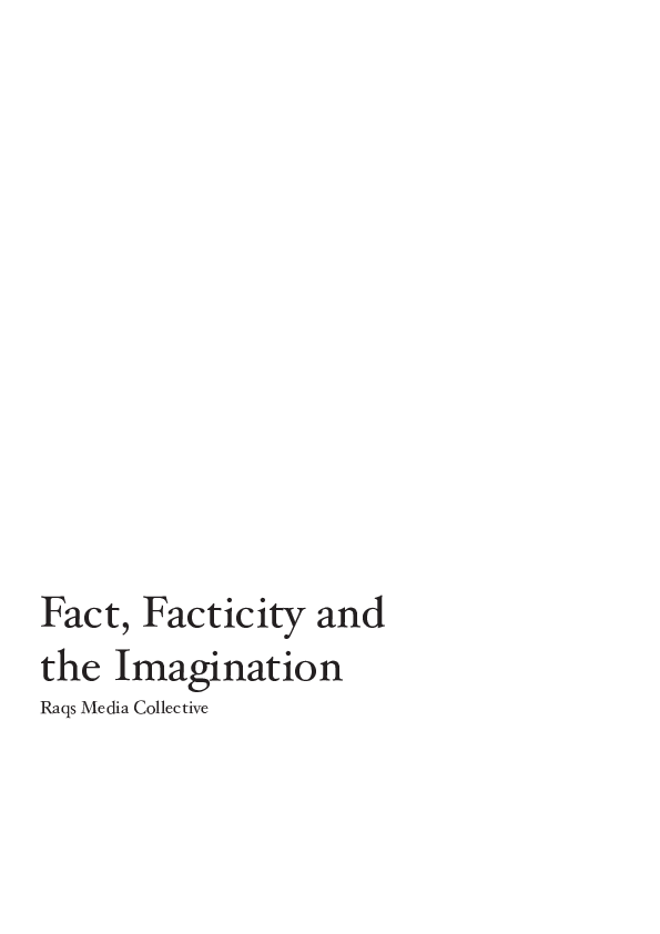 (PDF) Fact, Facticity and the Imagination