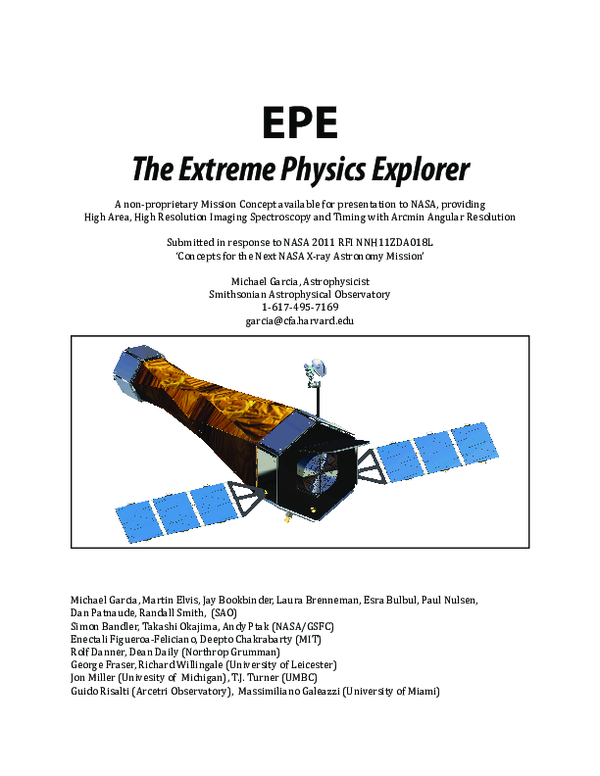 (PDF) The Extreme Physics Explorer