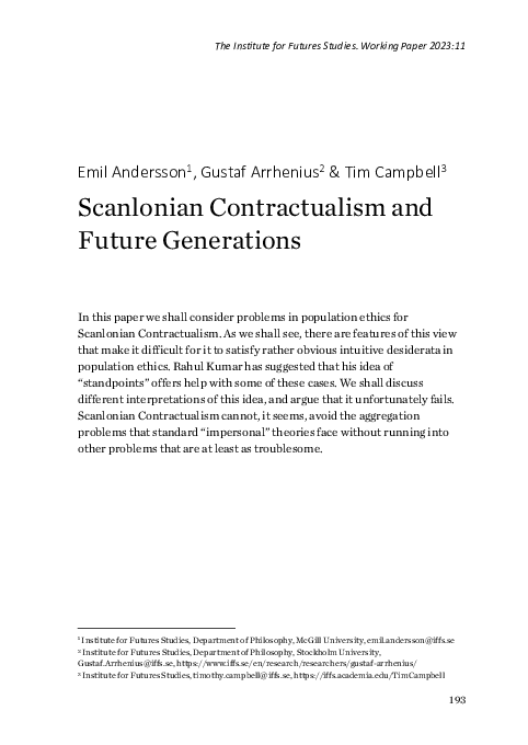 (PDF) Scanlonian Contractualism and Future Generations
