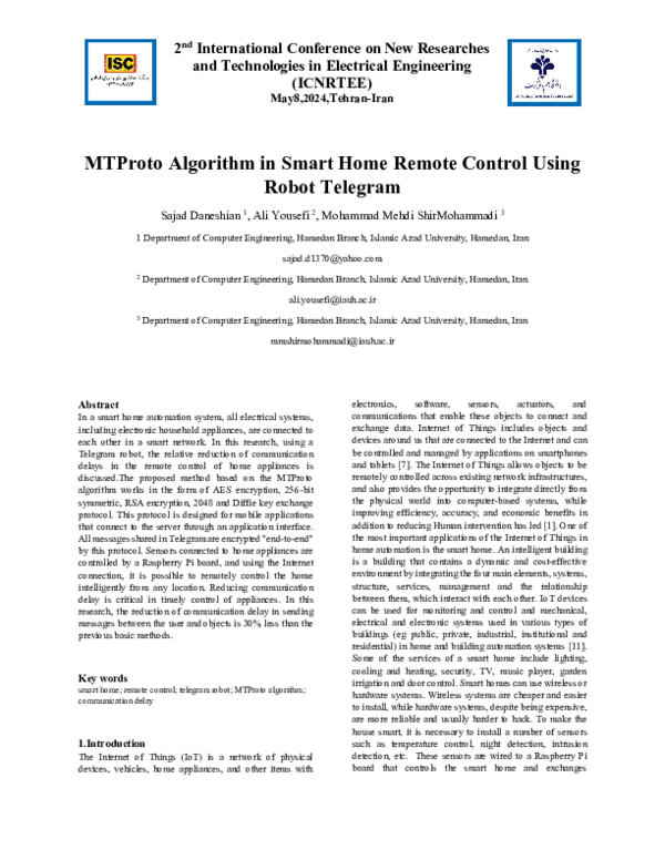 (PDF) MTProto Algorithm in Smart Home Remote Control Using Robot ...