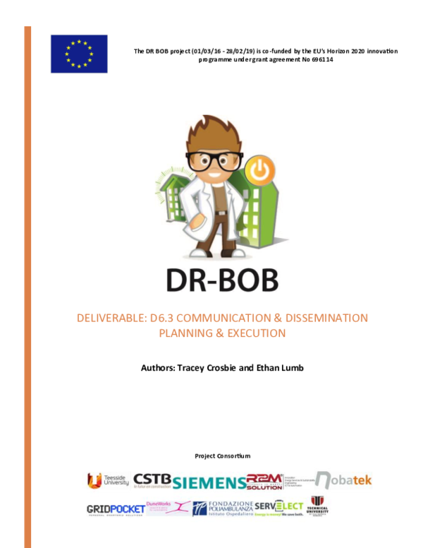 (PDF) Deliverable: D6.3 Communication & Dissemination Planning & Execution